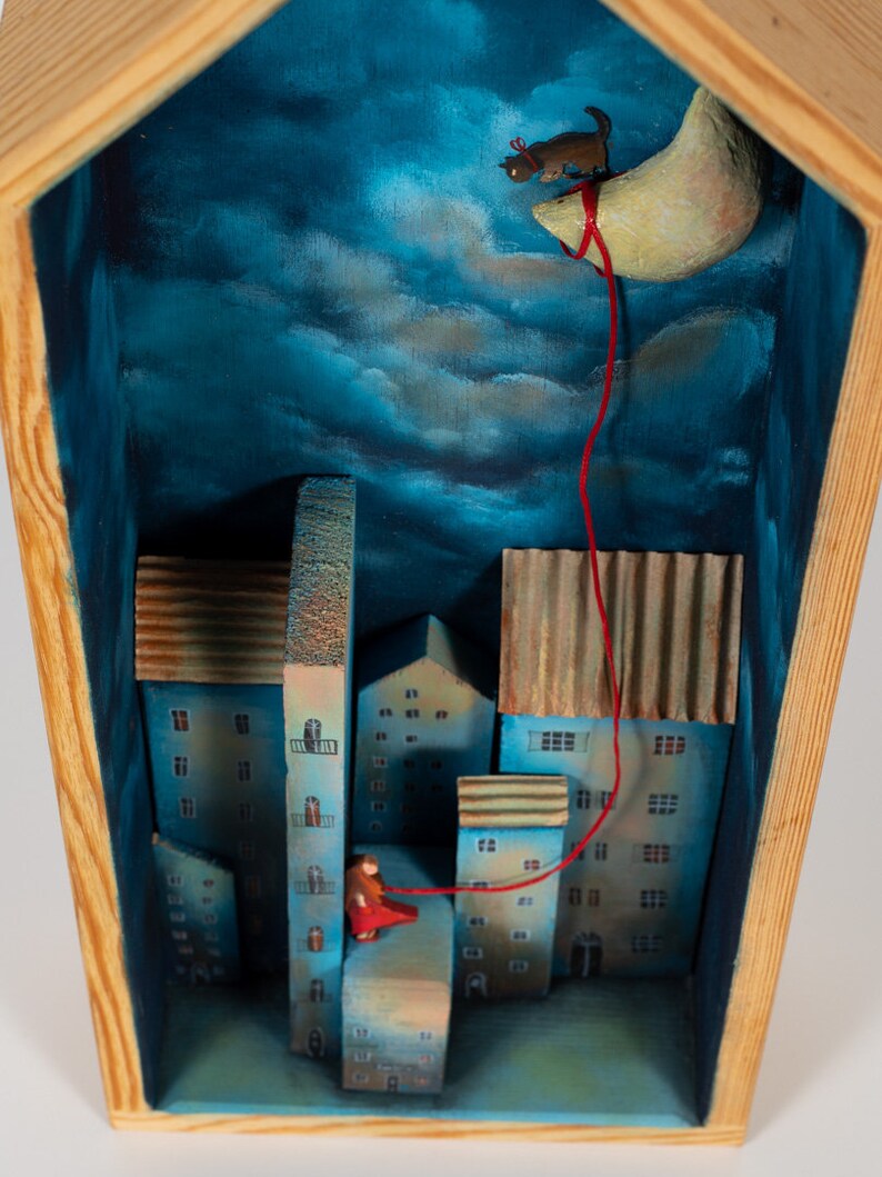 3D Shadow Box Wall Art Painting Decor red Thread Knit - Etsy