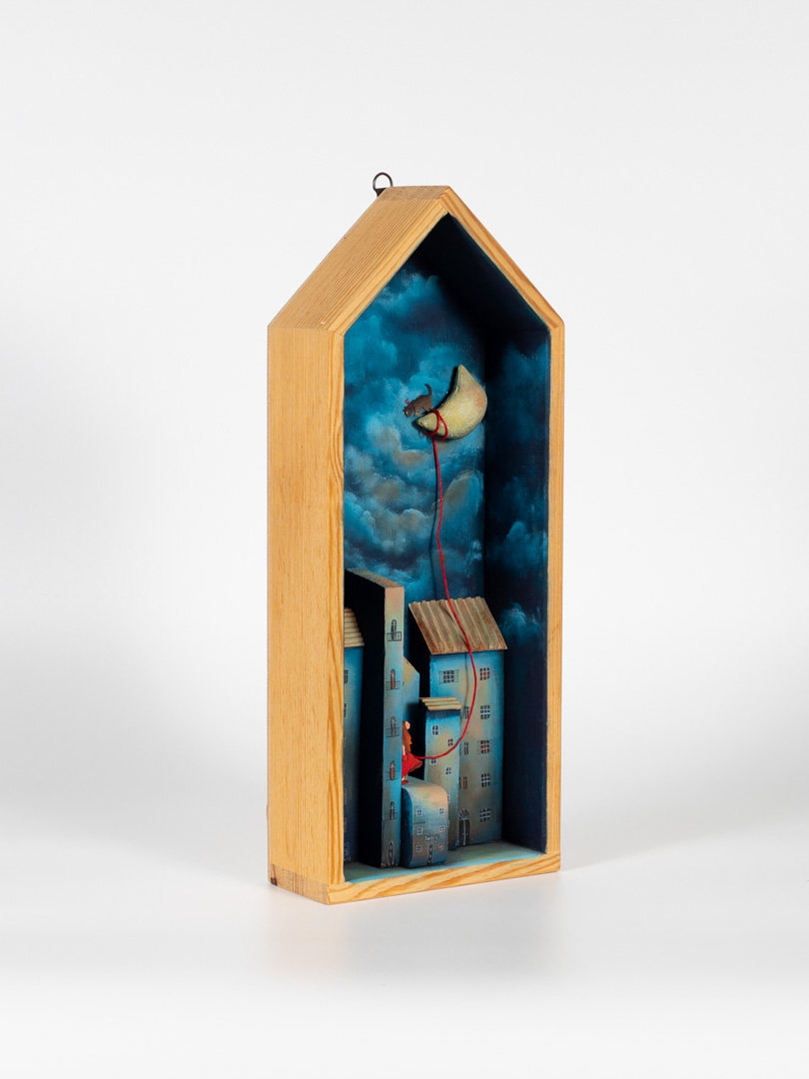 3D Shadow Box Wall Art Painting Decor red Thread Knit - Etsy