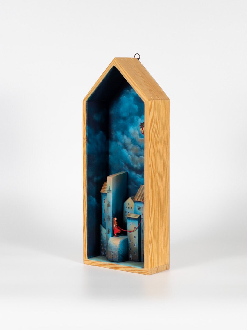 3D Shadow Box Wall Art Painting Decor red Thread Knit - Etsy