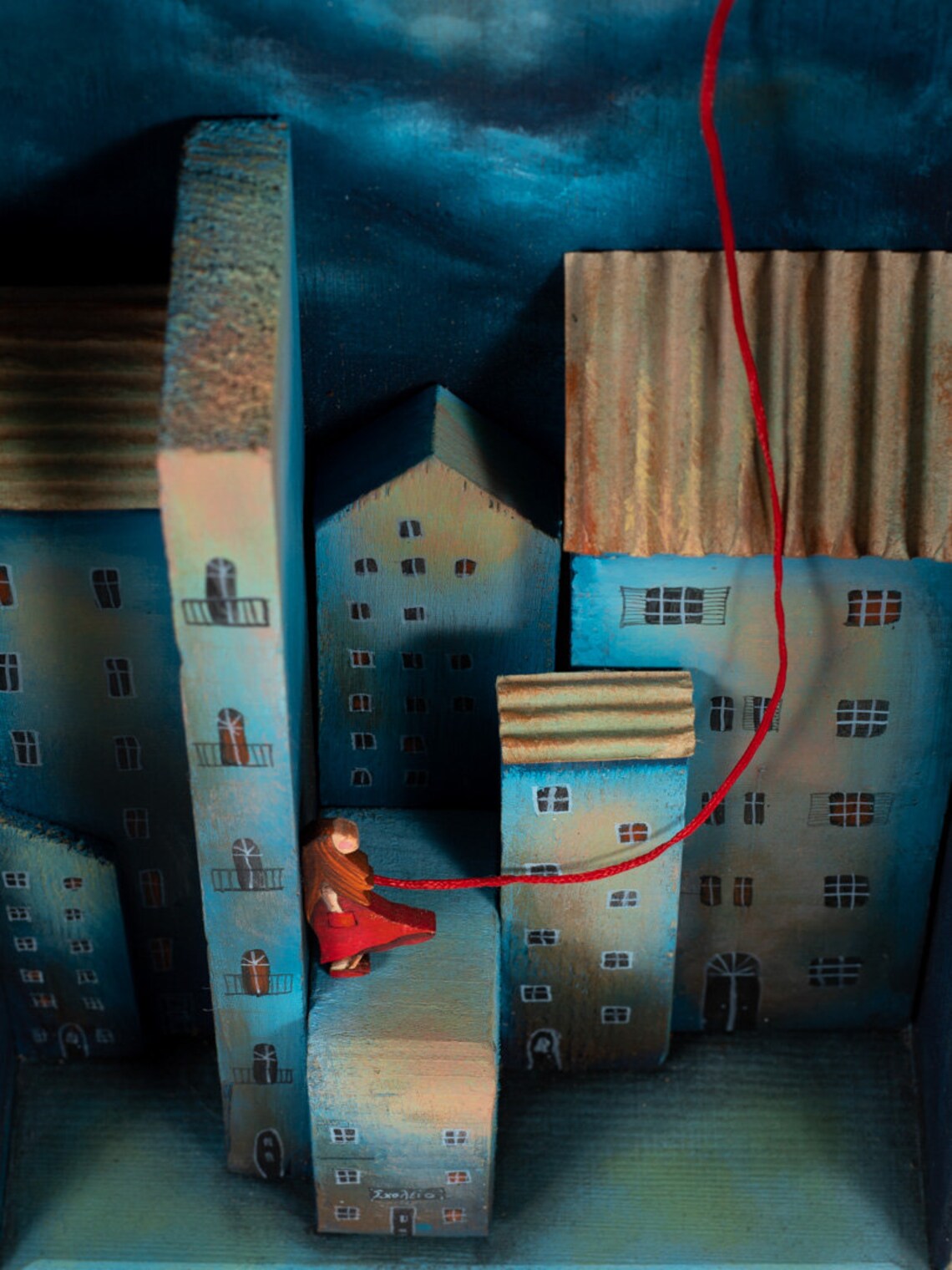 3D Shadow Box Wall Art Painting Decor red Thread Knit - Etsy