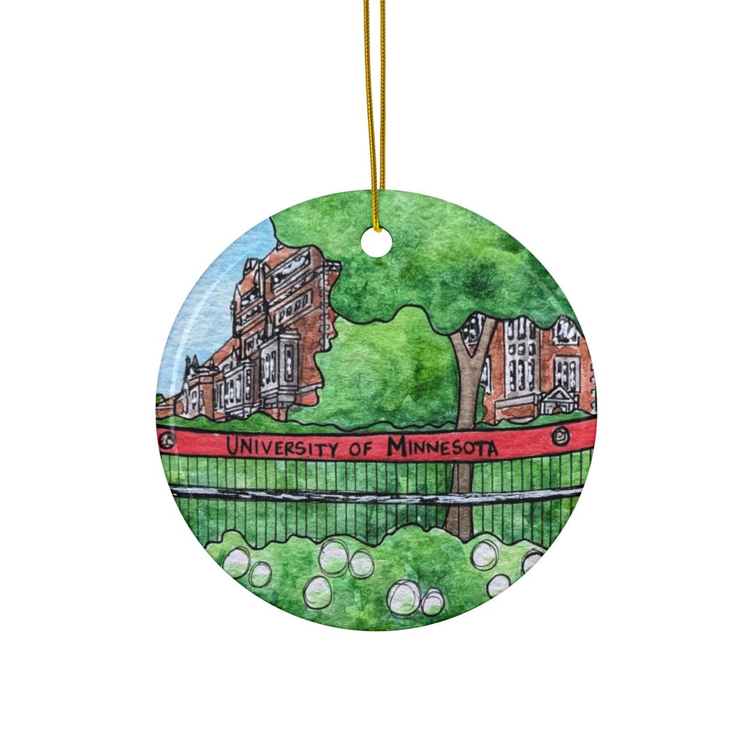 UMN Ceramic Ornament - Heart or Circle - University of Minnesota - Hand ...