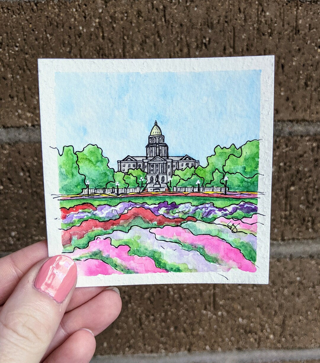 Denver Hand Painted Watercolor Artwork - Home Decor Art - Colorado CO ...