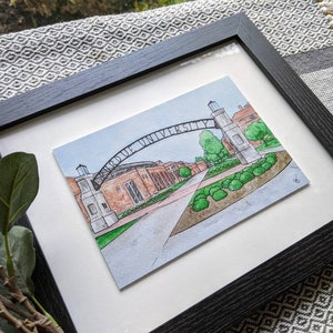 Purdue University Arch Hand Painted Watercolor Artwork Giclee Print ...