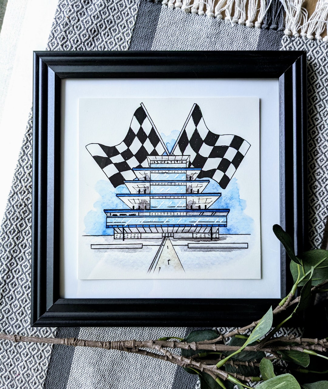 Art Print - IMS Indianapolis Motor Speedway Pagoda W Racing Flags ...