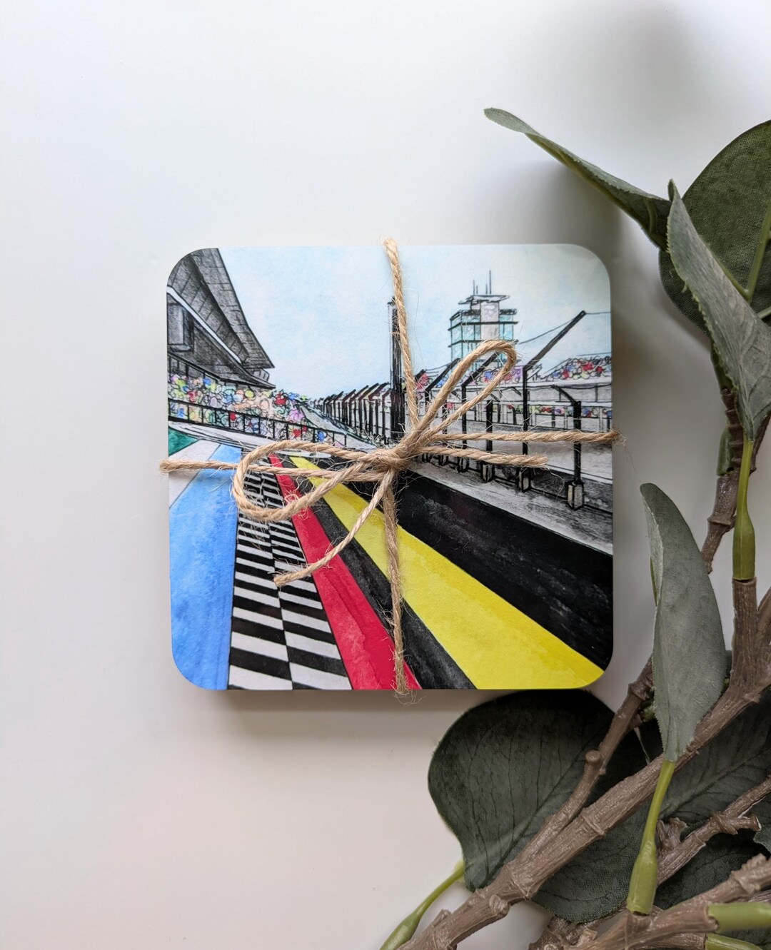 Coasters - IMS Track With Racing Colors - Indy 500 Fan Art - Watercolor ...