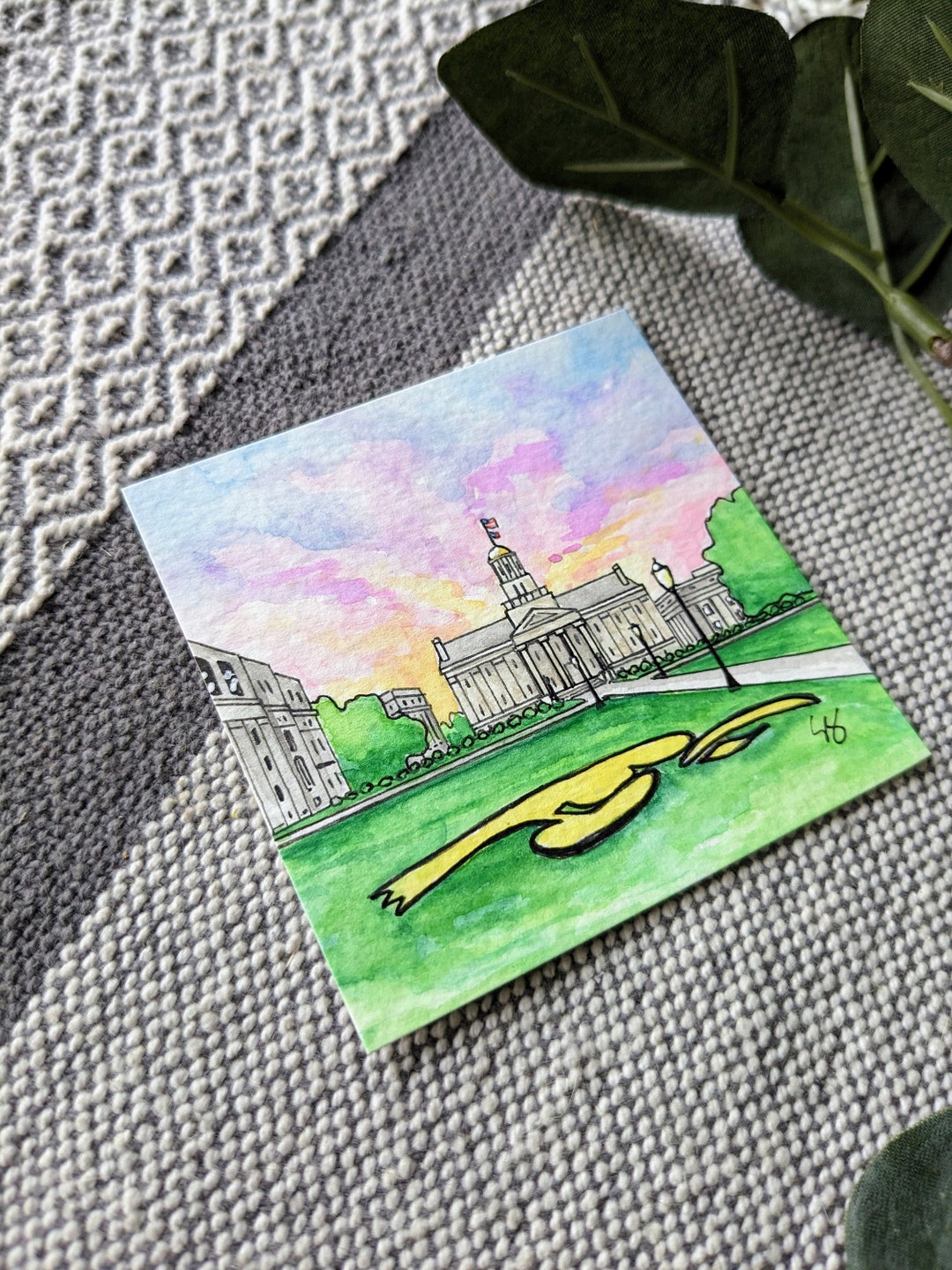 UI Hand Painted Original University of Iowa Hawkeyes Big 10 Home Decor ...