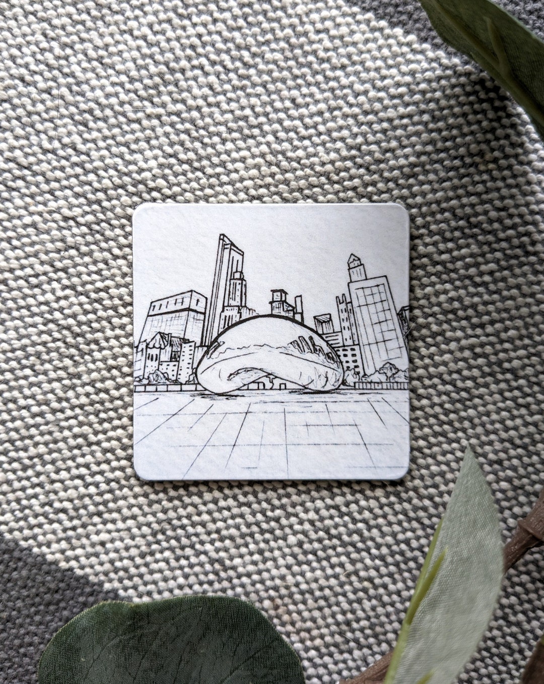 Magnet - Chicago Bean - Illustration Art - Illinois, IL City Gift ...