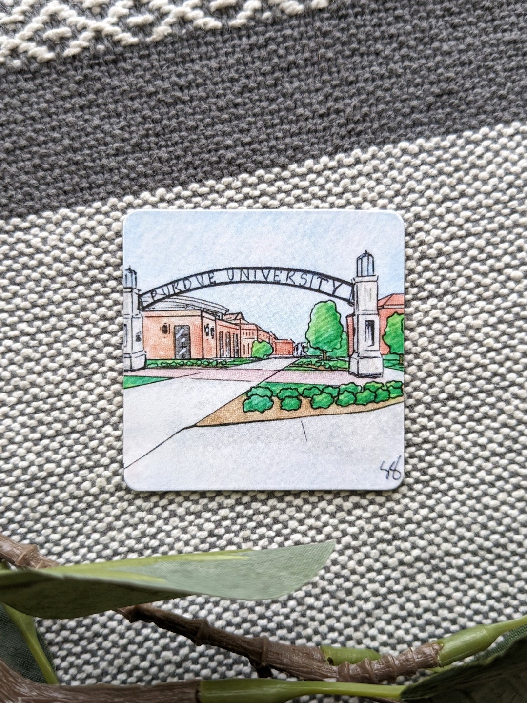 Magnet - Purdue University Arch - Hand Painted Artwork Print ...