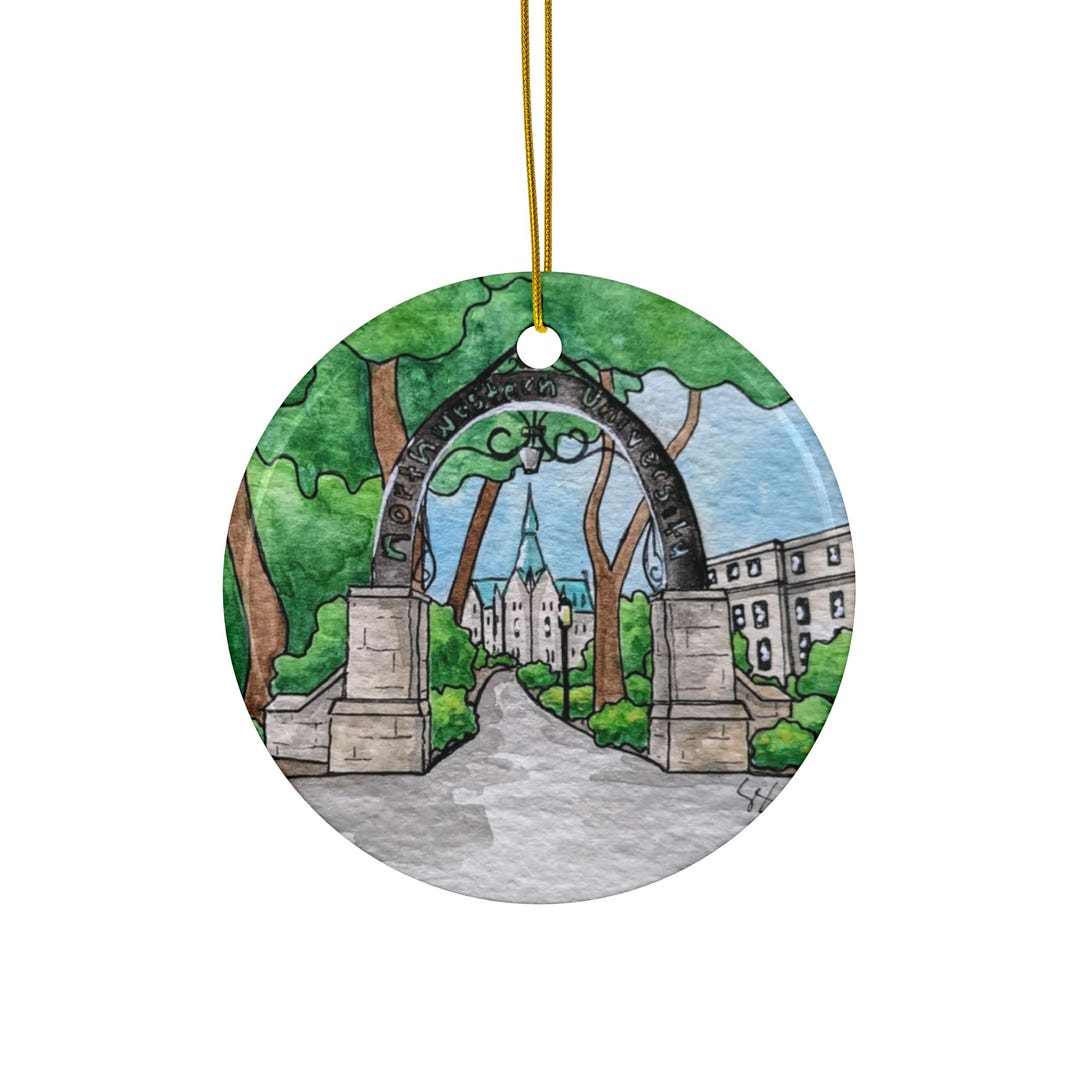 NU Ceramic Ornament - Heart Circle - Northwestern University - Hand ...
