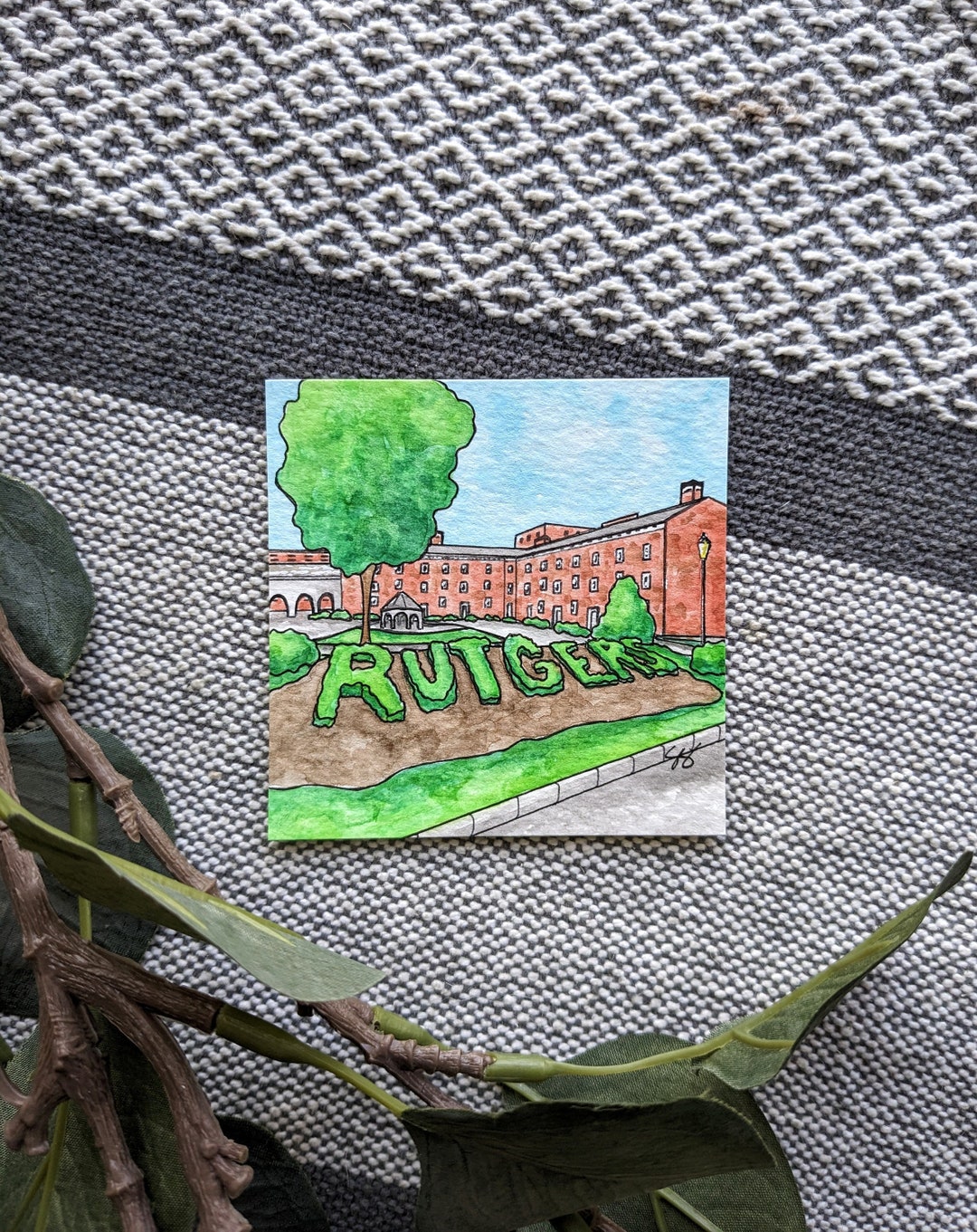 Rutgers Hand Painted Original - New Brunswick - New Jersey - Big 10 ...