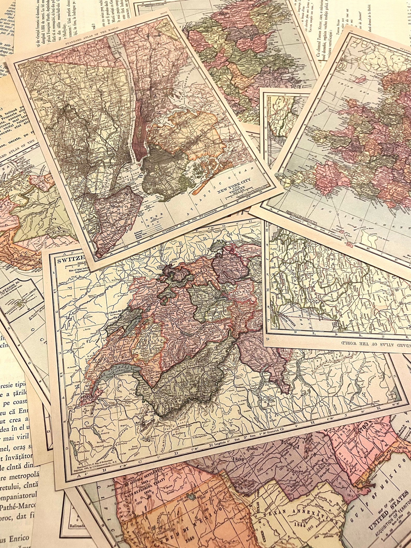 Vintage Look-alike Map Paper Old Maps Journal Supplies - Etsy Canada