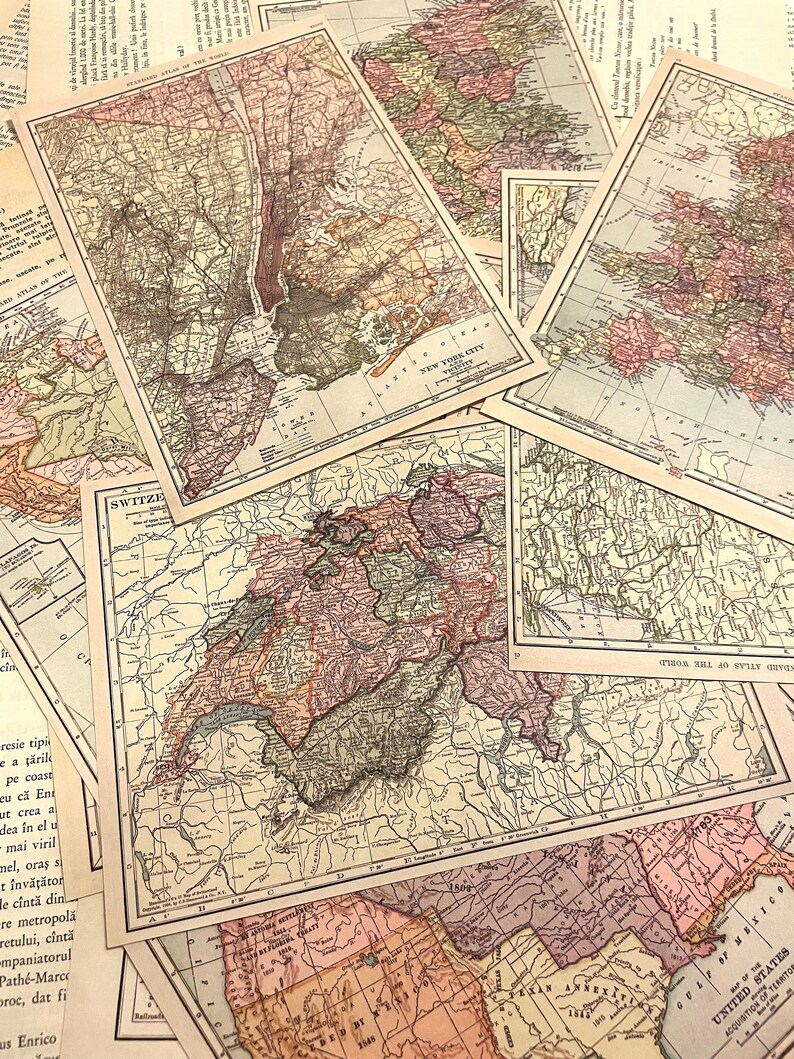 Vintage Look-alike Map Paper Old Maps Journal Supplies - Etsy Canada