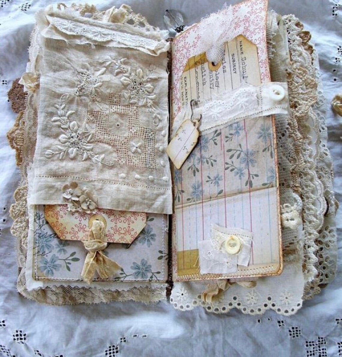 Lace Trim lot Scrap pack Cotton Lace Mix Media Ivory | Etsy