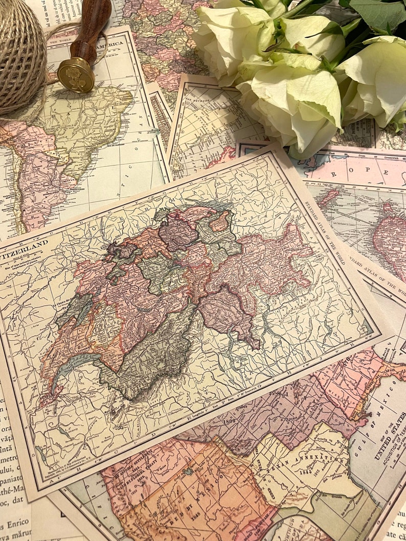 Vintage Look-alike Map Paper Old Maps Journal Supplies - Etsy