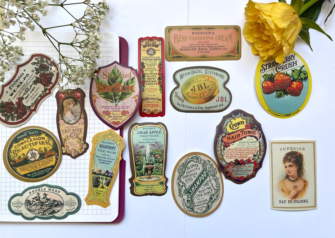 Retro Stickers Pack | Vintage Old Ads Stickers | Junk Journal Ephemera ...
