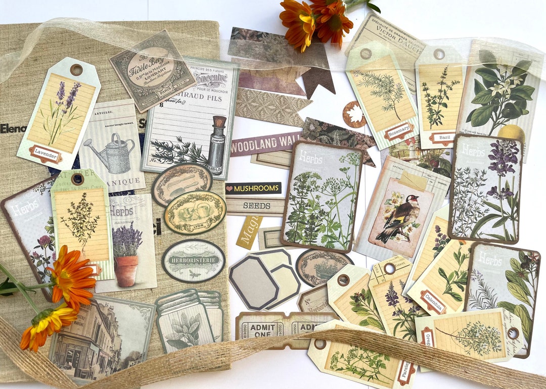 Cottage Core Stickers Pack 46 Pcs, Garden Ephemera, Botanical ...