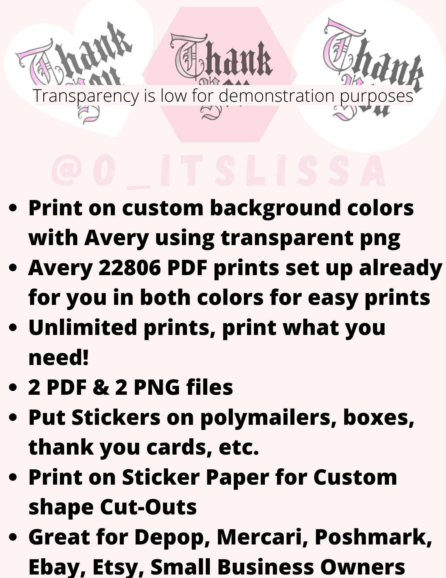 THANK YOU STICKERS | Tattoo Gothic Font Style Lettering for Small ...