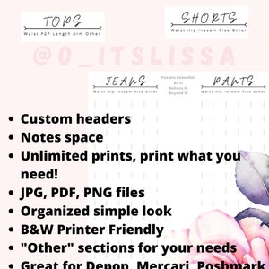 Best Seller | CLOTHING MEASUREMENT CHARTS, Reseller Supplies, Clothing ...