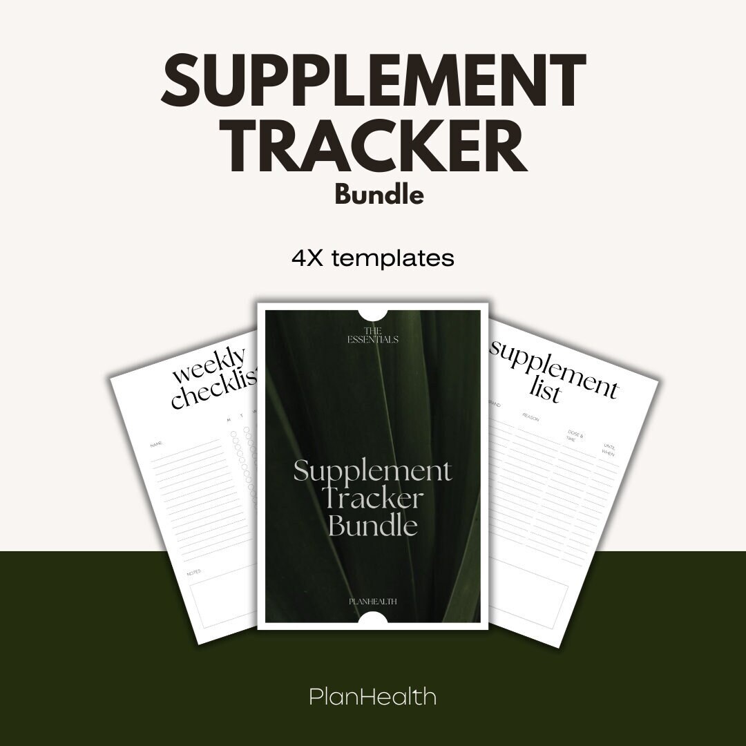 Supplement Tracker Bundle - 4 Templates | Printable & Digital - Etsy