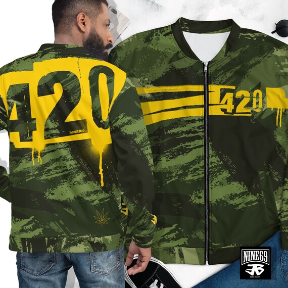 Stoner Jacket Camo Jacket Marijuana Leaf Bomber Jacket | Etsy
