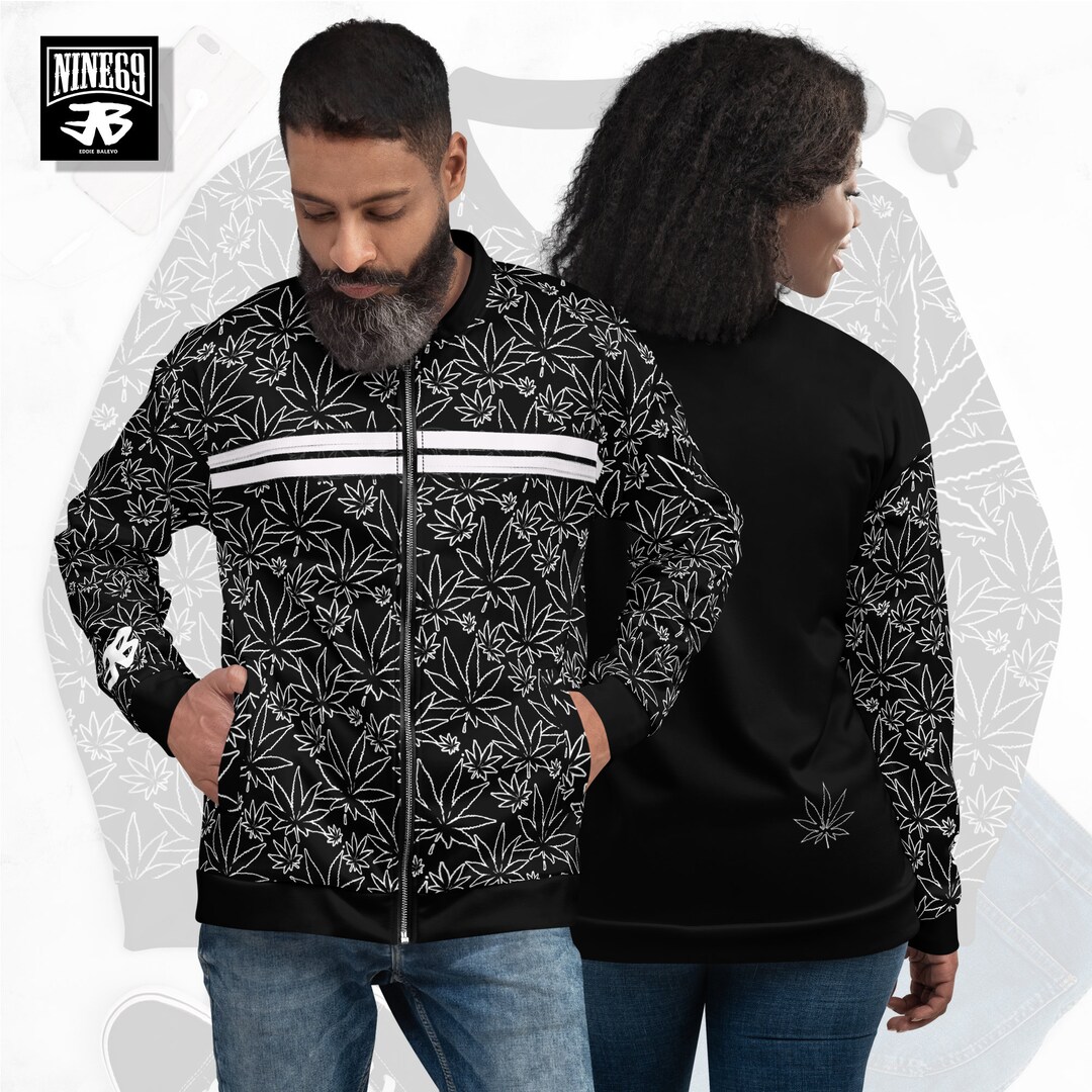 Marijuana Leaf Bomber Jacket Stoner Clothing Marijuana - Etsy
