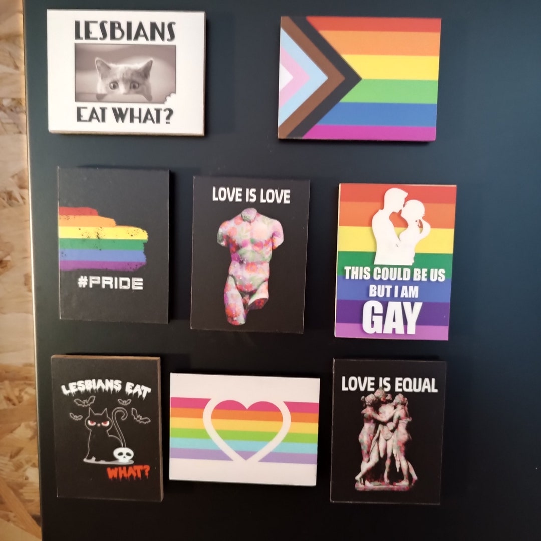 LGBTQ Magnets, Rainbow Flag, Gay Pride, Lesbian Gift, Transgender Gift ...