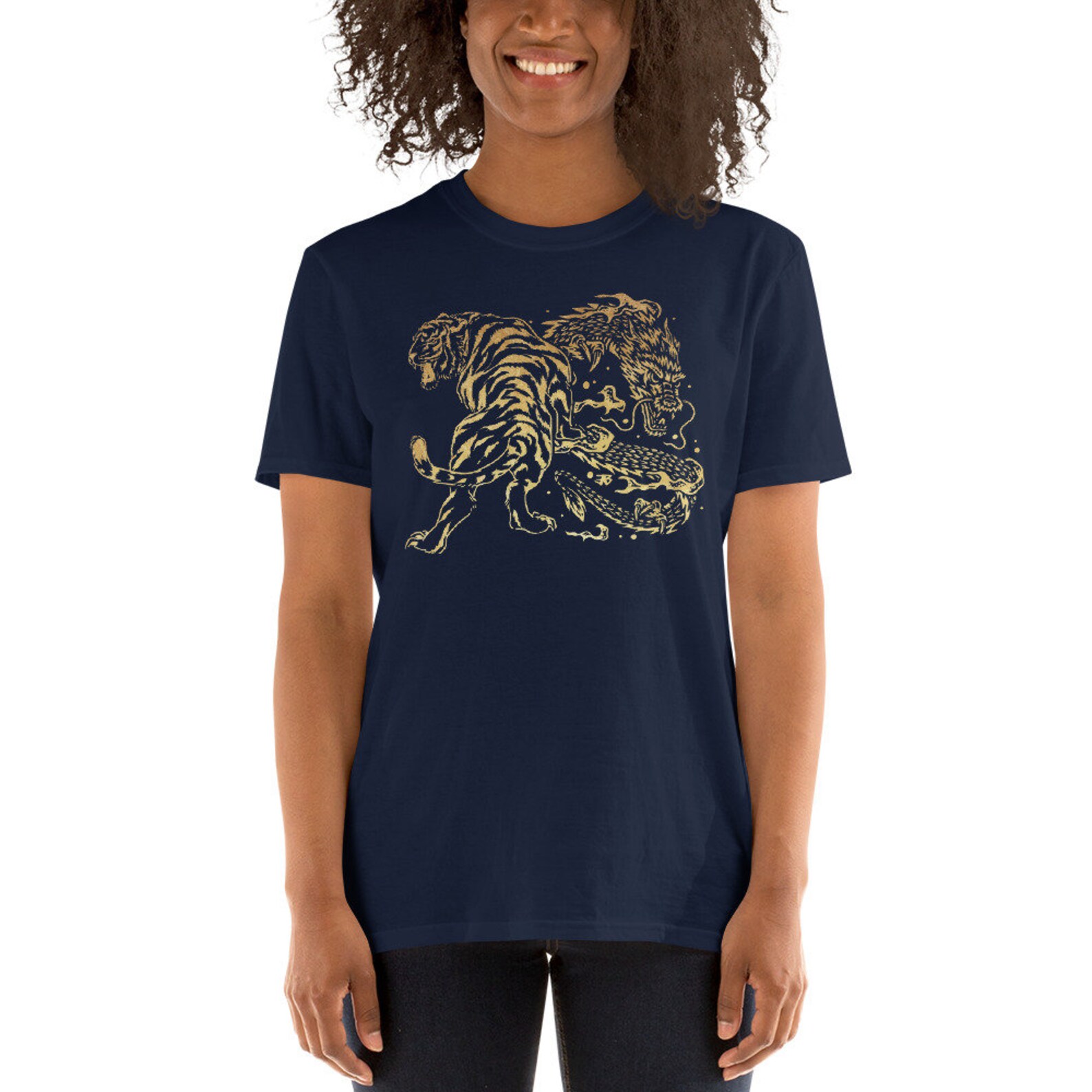 Tiger and Dragon, Chinese Shirt, Golden Dragon, Golden Tiger, Tiger ...