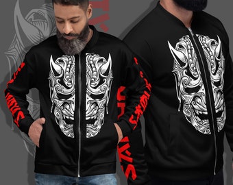 Oni Mask Bomber Jacket - Etsy