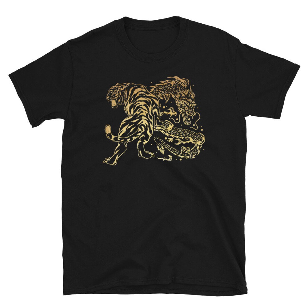 Tiger and Dragon, Chinese Shirt, Golden Dragon, Golden Tiger, Tiger ...