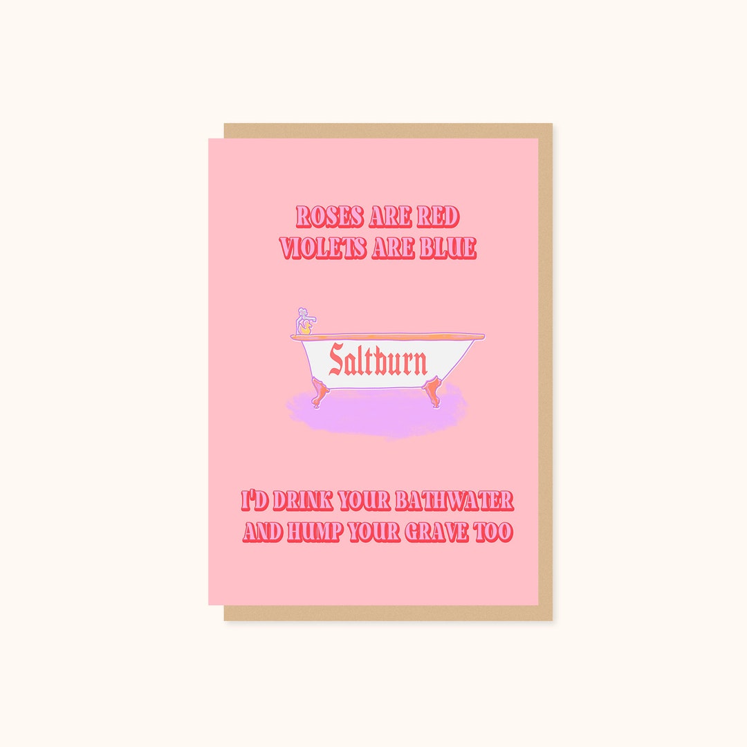 Saltburn Inspired Valentines Card My Heart Saltburns Bathtub Scene ...
