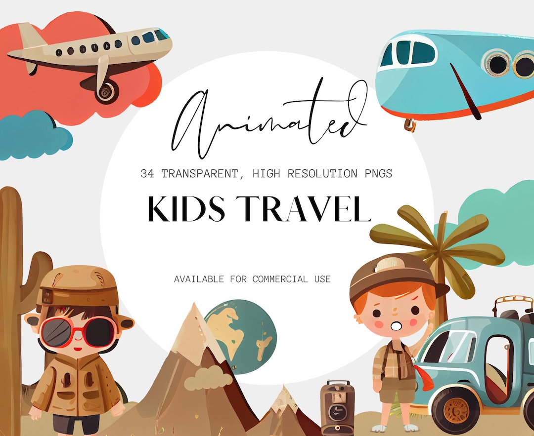 Kids Travelling Andventures Animated Abstract Transparent PNG Clipart ...