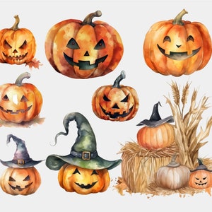 Ultimate Halloween Watercolor Clipart Bundle, 62 Transparent Pngs ...