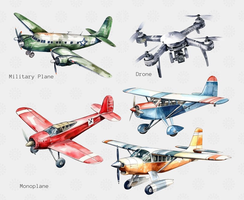 Watercolor Aircrafts Png, 14 Transparent Pngs, Aviation, Planes ...