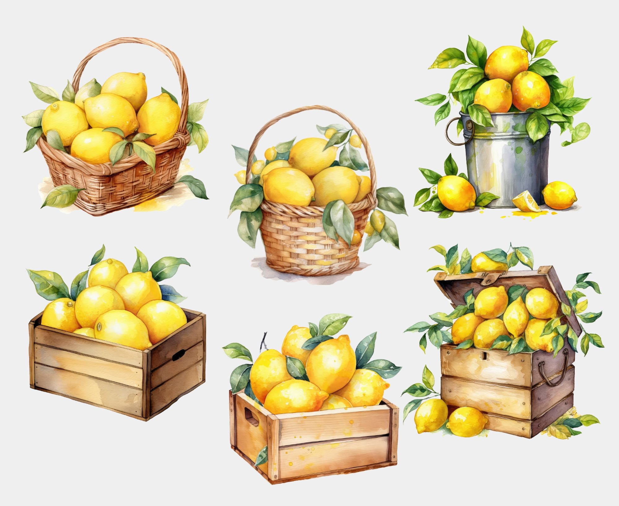 Lemons Watercolor Clipart Png, 26 Transparent Pngs, Summer Refreshments ...
