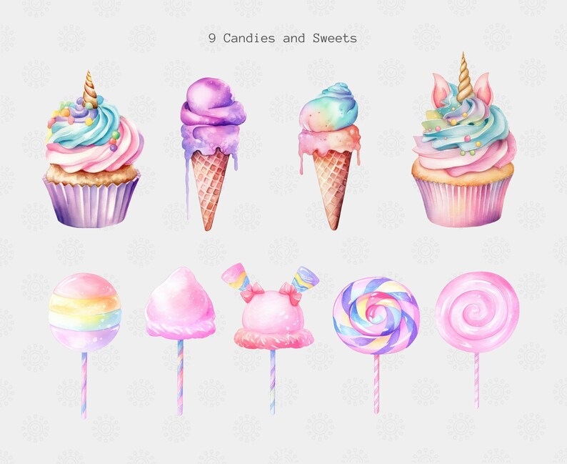 Unicorn Land Watercolor Clipart, 41 Transparent PNG Images, Clipart for ...