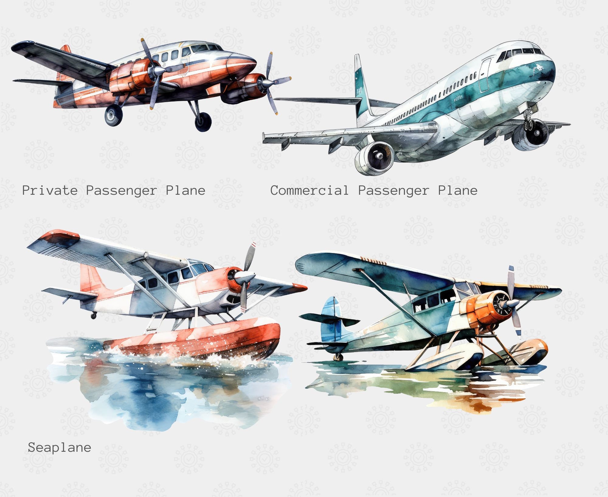 Watercolor Aircrafts Png, 14 Transparent Pngs, Aviation, Planes ...