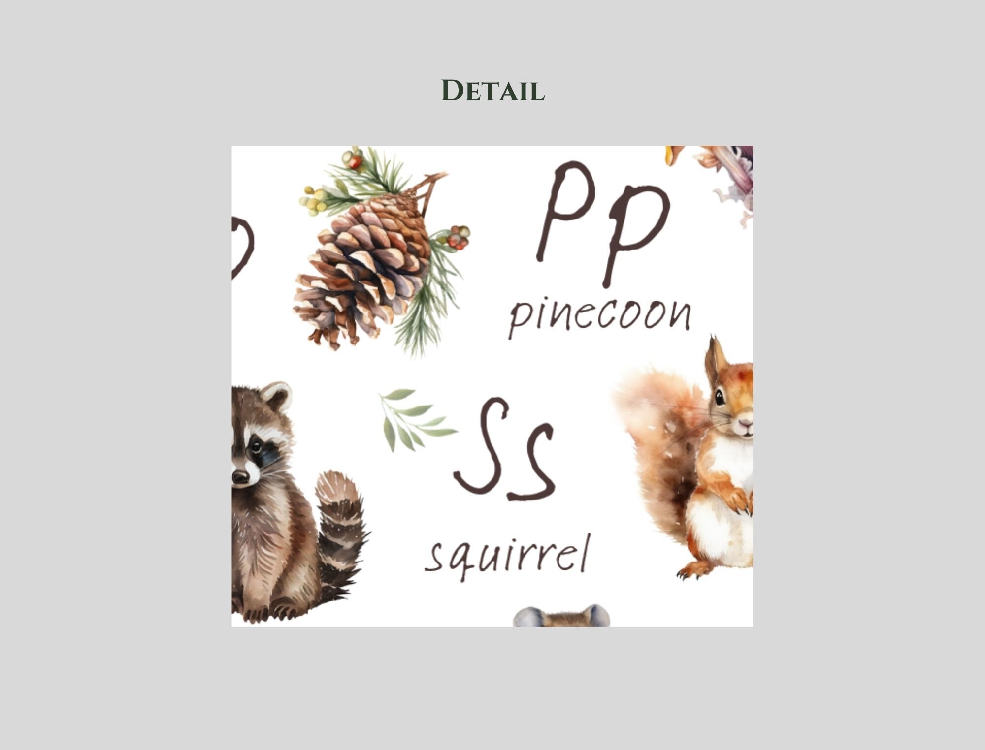 ABC and Numbers Nursery Poster Set With Forest Animals for Montessori ...