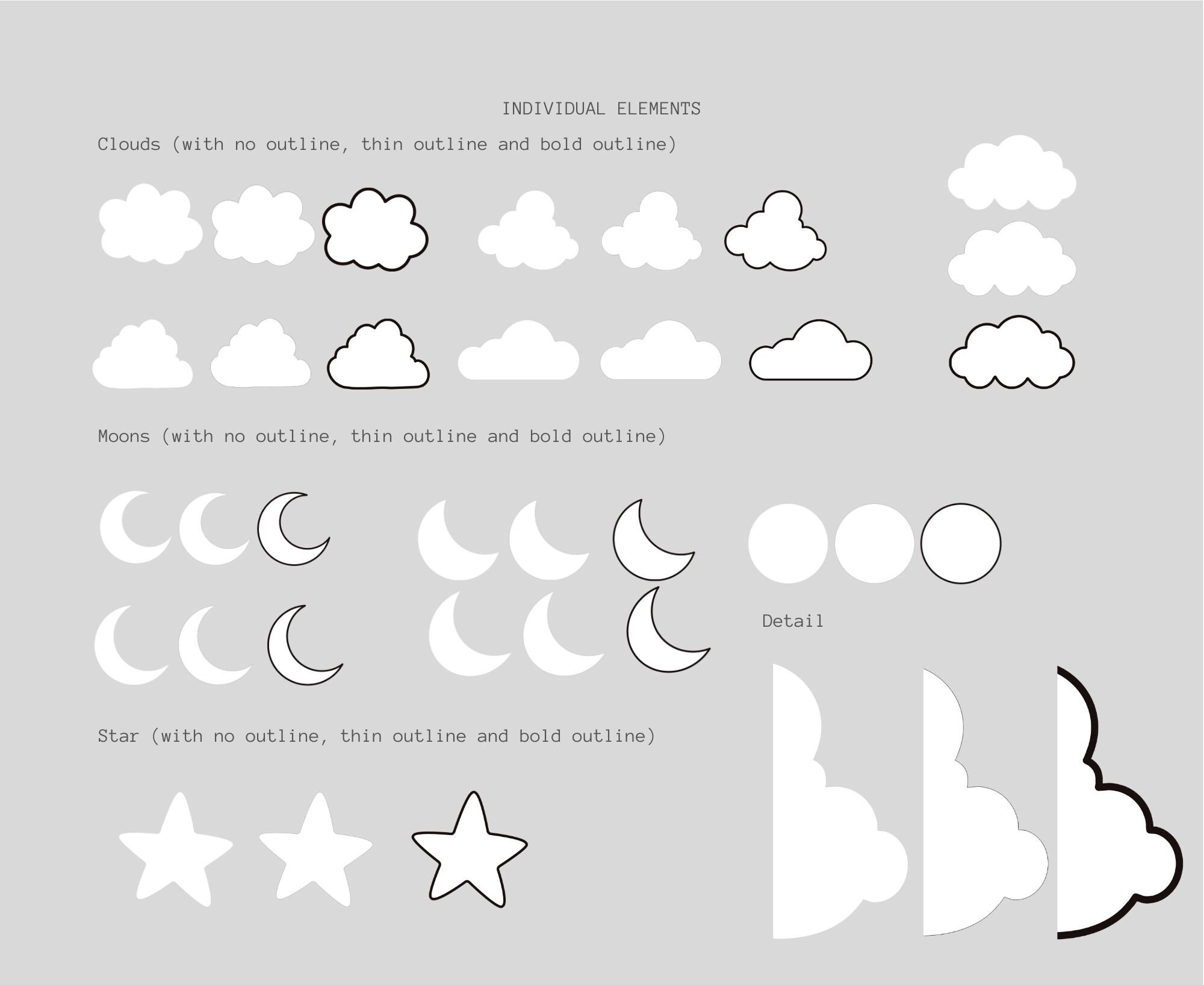 Cute Kawaii Theme Clouds Clipart With Transparent Background, 128 PNG ...