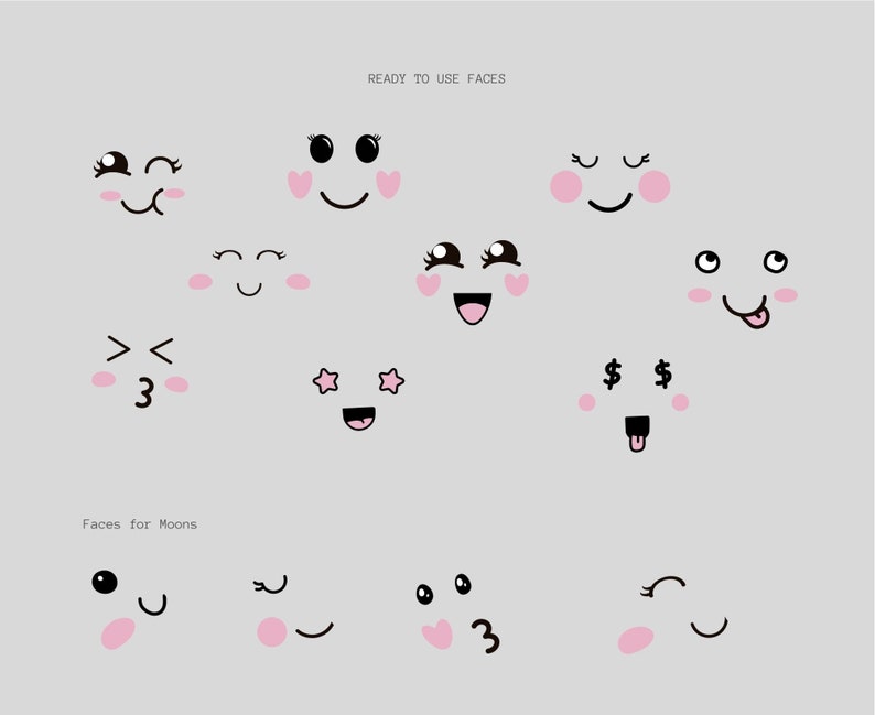 Cute Kawaii Theme Clouds Clipart With Transparent Background, 128 PNG ...