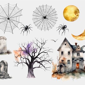 Ultimate Halloween Watercolor Clipart Bundle, 62 Transparent Pngs ...