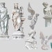 Greek Women Sculptures Watercolor Clipart With Transparent Background ...