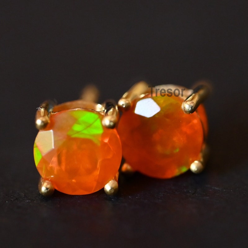 Fire Opal Earrings - Etsy