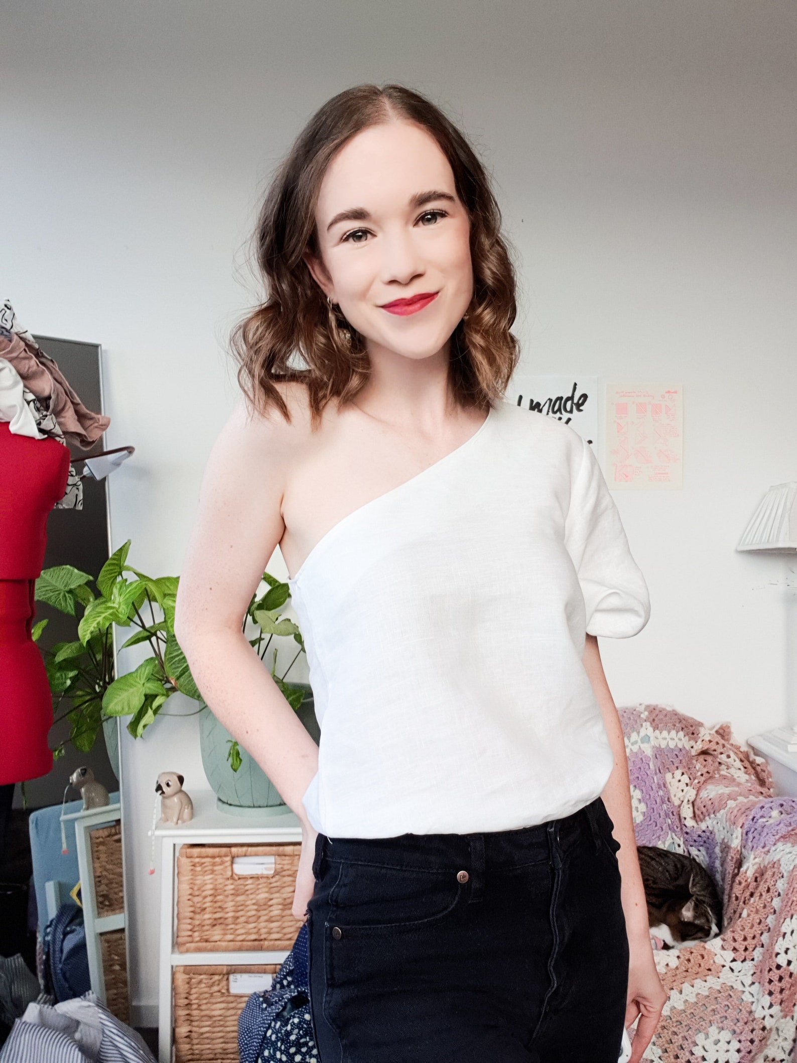 PDF Sewing Pattern, Pdf One Shoulder Top, Puff Sleeve, PDF Top, PDF ...