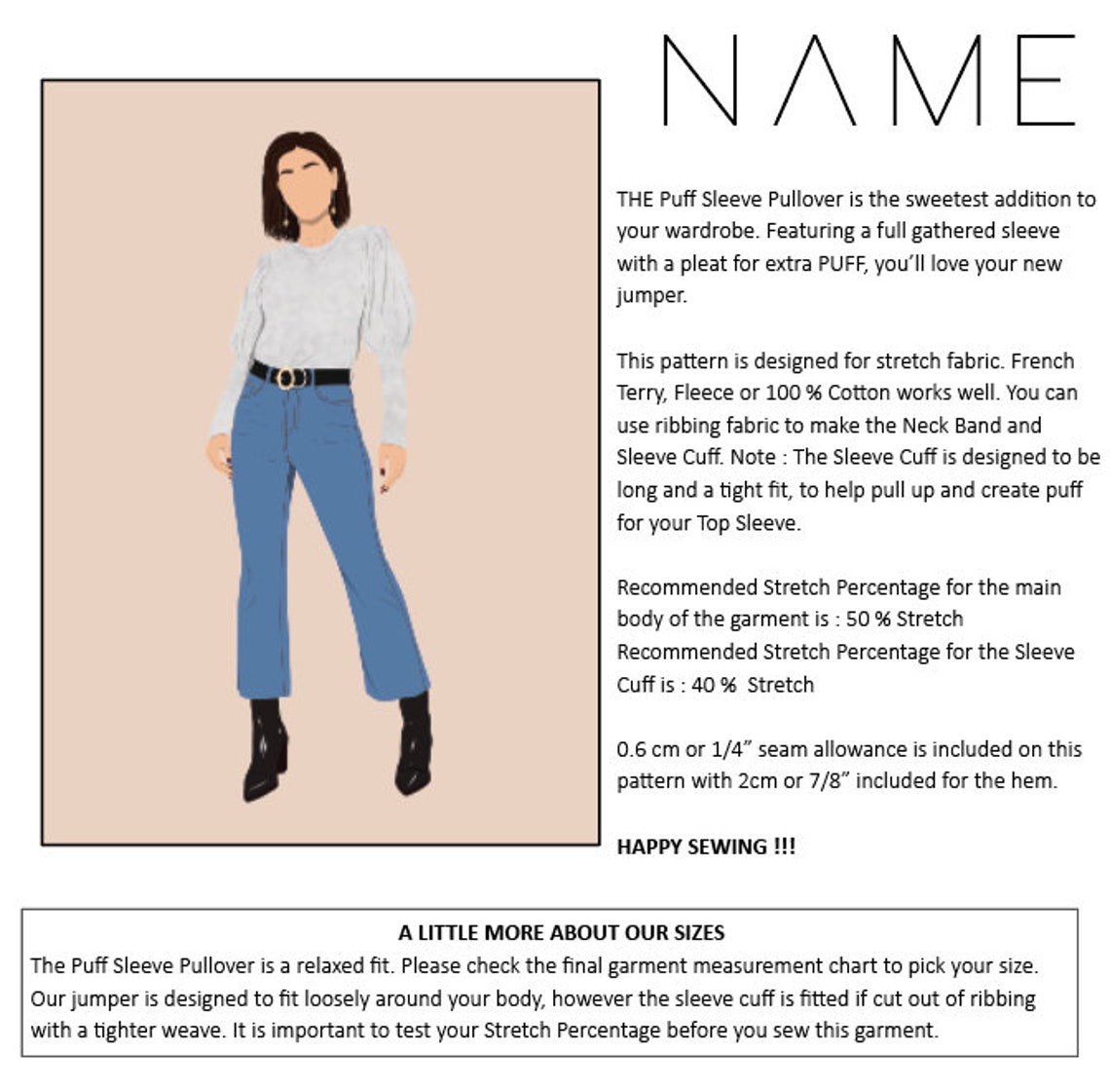 PDF Sewing Pattern Mutton Sleeve Pullover PDF Instant | Etsy