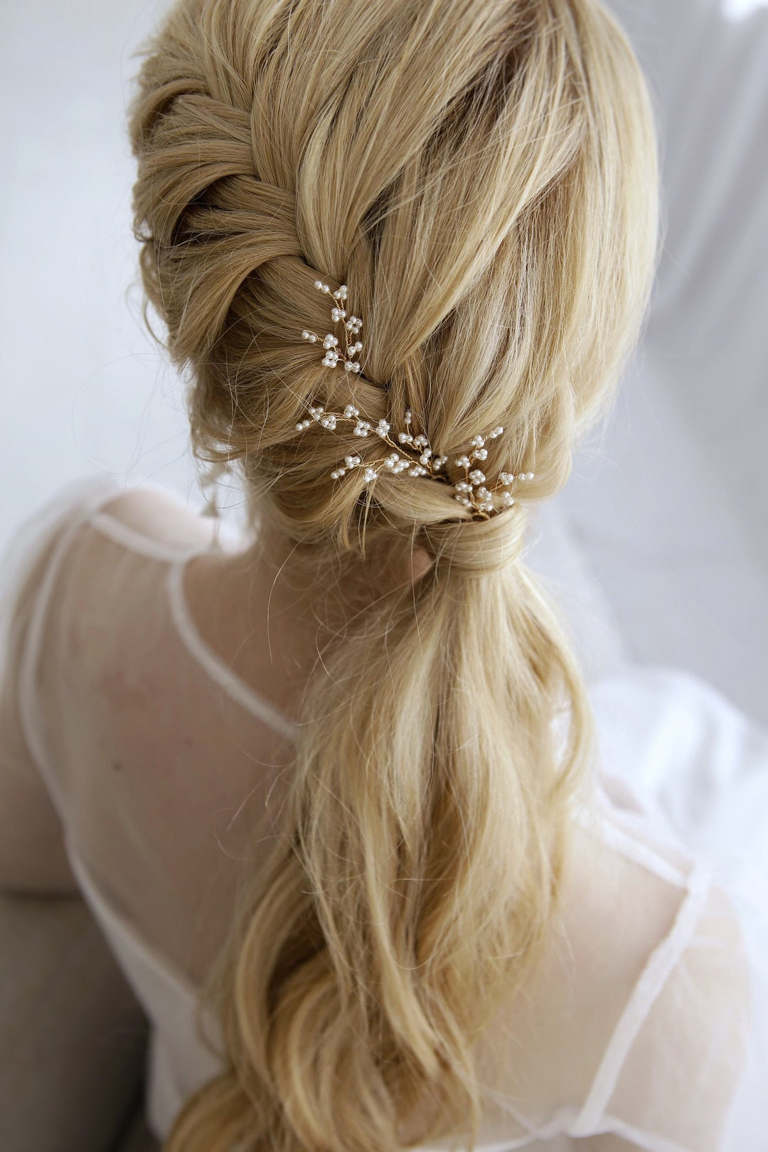 Wedding Hair Pins Set of 3, Pearl Branch Hair Pins, Bridal Pearl Hair ...