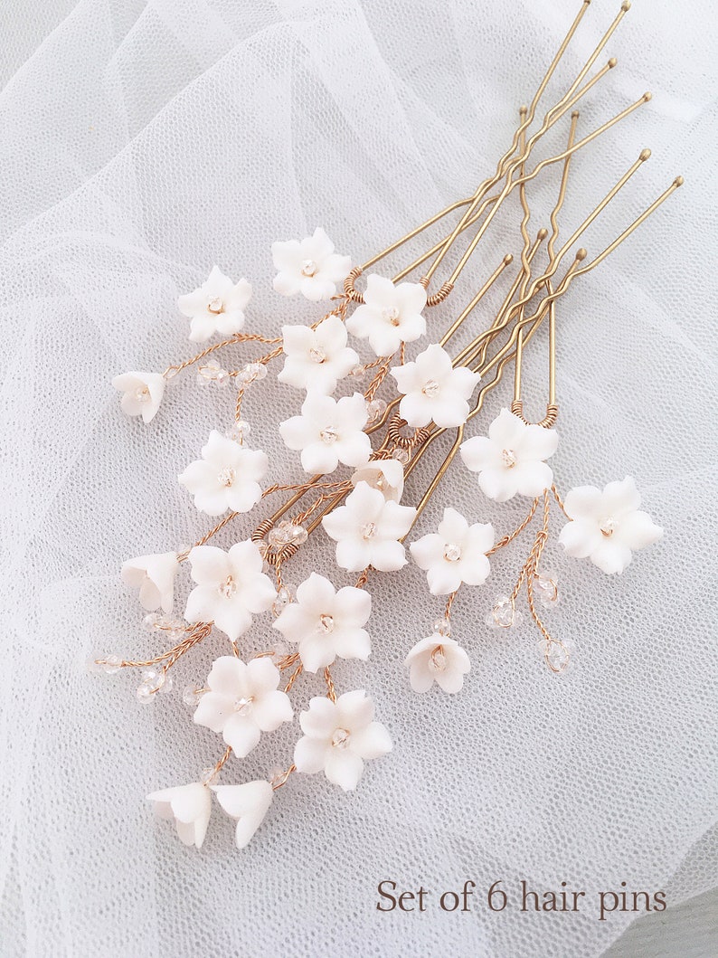 Flower Wedding Hair Pins Set of 2468 Bridal Floral - Etsy