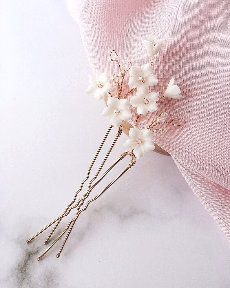 Flower Wedding Hair Pins Set of 2468 Bridal Floral - Etsy