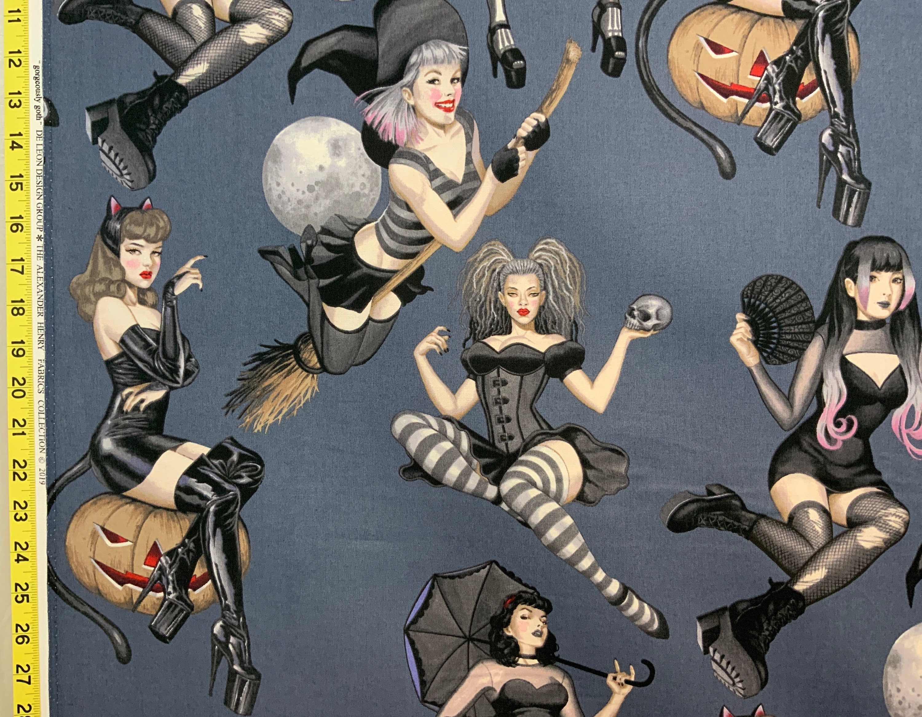 Alexander Henry Pin up Goth Girls 100% Cotton Witches - Etsy