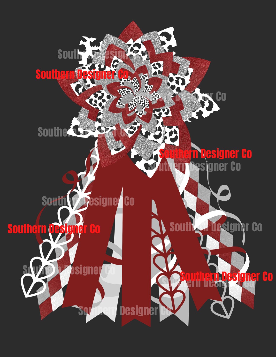 Homecoming Mum Clipart Maroon Silver White Cheetah Spirit - Etsy