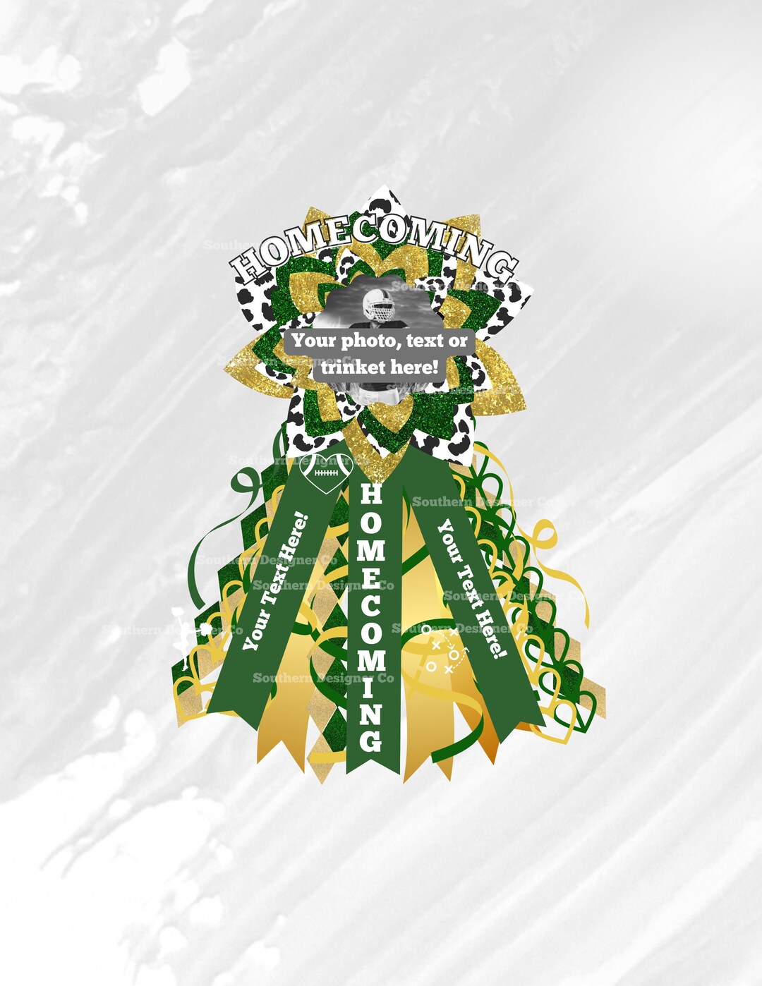Homecoming Mum Clipart, Green Gold Cheetah , School, Spirit Shirt ...